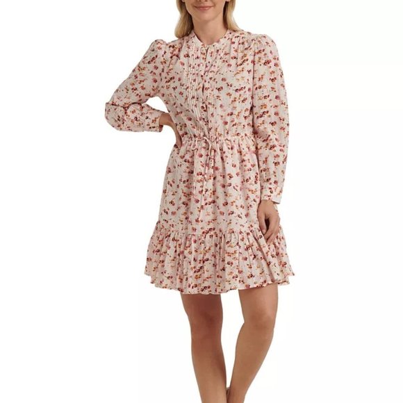 Lucky Brand Dresses Lucky Brand Pink Floral Riley Tie Waist Tiered